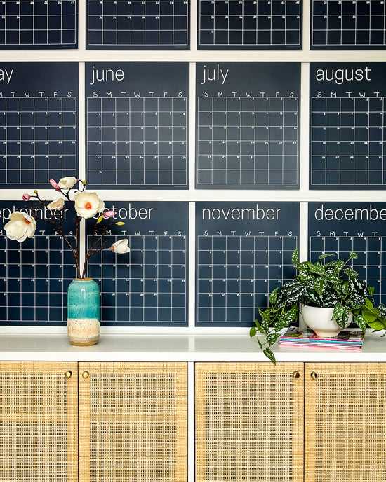 Reusable Navy Blue Kaleidoscope Living Giant Wall Calendar ...