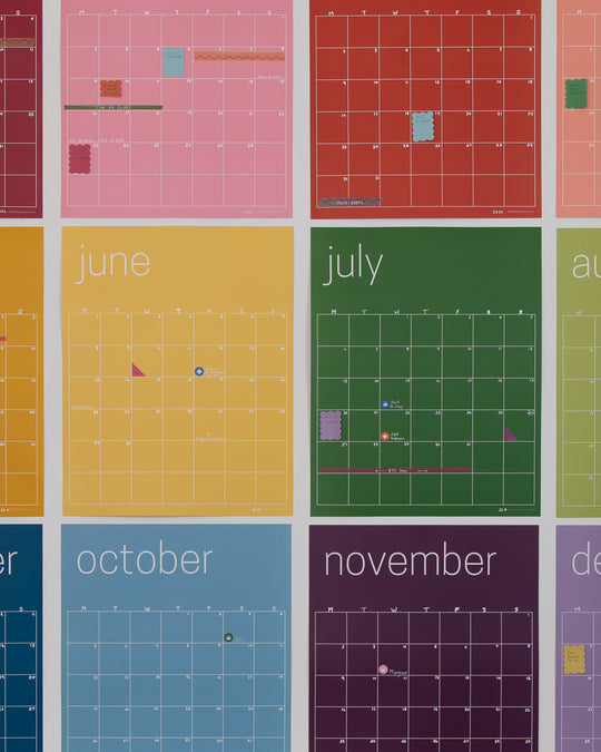 Large, Undated Reusable Wall Calendars for Home & Office – Kaleidoscope ...